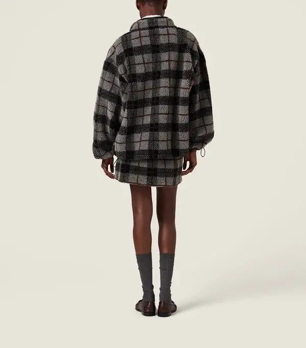 Miu Miu Fleece Check Mini Skirt