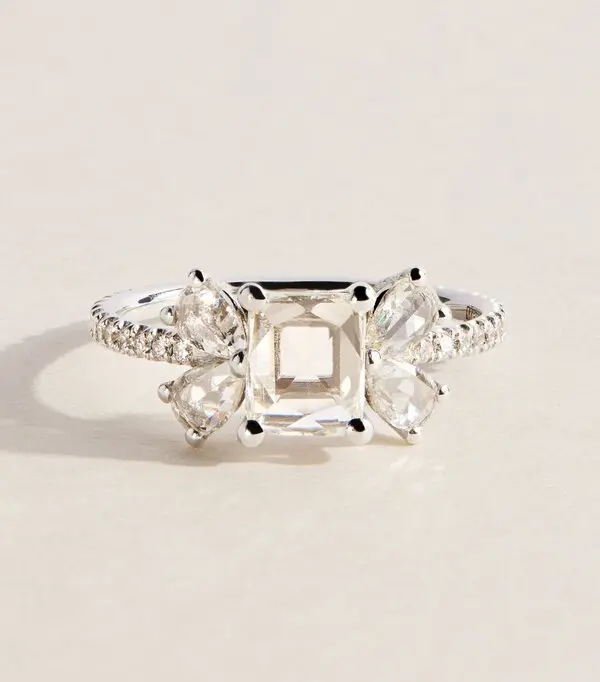 SUZANNE KALAN Gold And Diamond Butterfly Ring - White