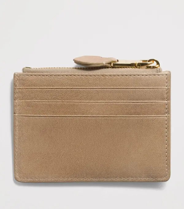 Miu Miu Nappa Leather Embossed Card Holder - Neutral