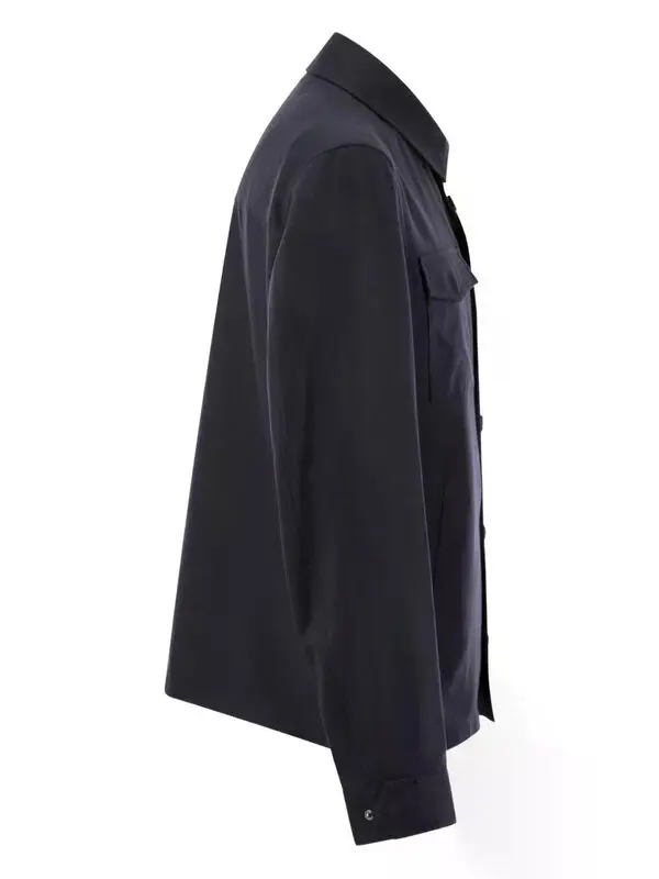 Herno Button-fastening Shirt Jacket With Flap Pockets - Blue