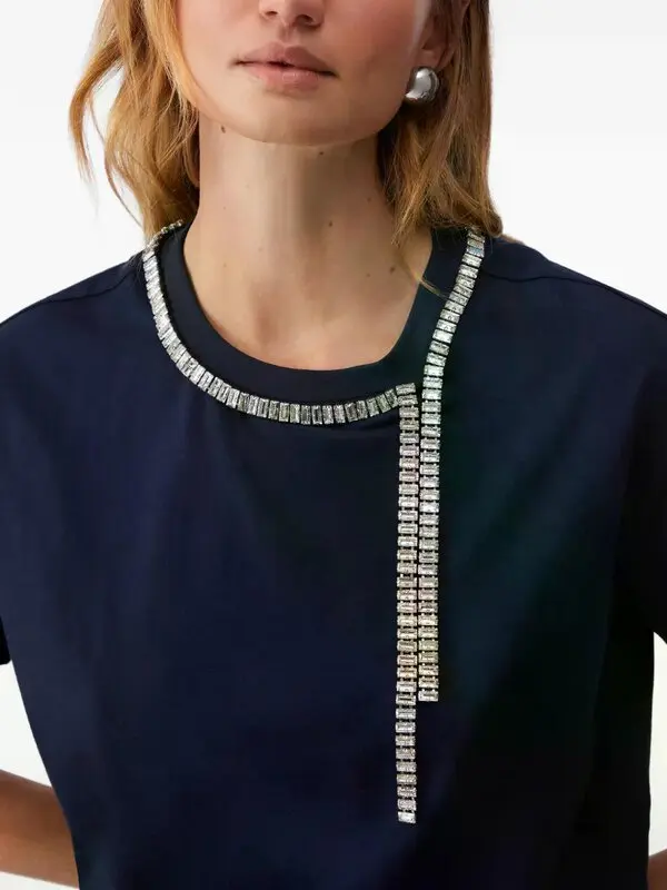 Liu Jo Oversized T-shirt With Bejewelled Embellishment - Blue