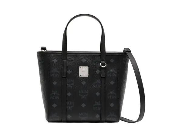 Mcm Toni Vi Shopper Mni Top Handle - Black