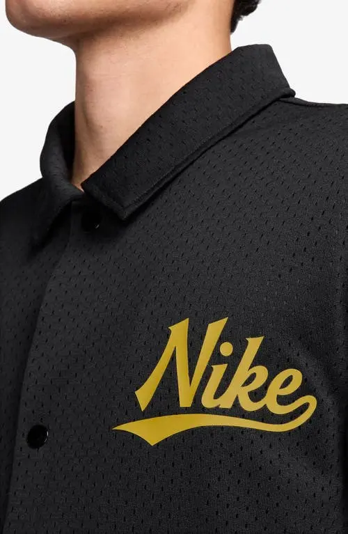 Nike Logo Detail Mesh Coach Jacket