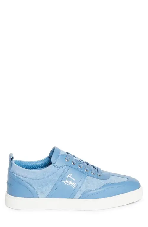 CHRISTIAN LOUBOUTIN Retero Mixed Media Sneakers - Ceruleo