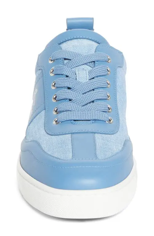 CHRISTIAN LOUBOUTIN Retero Mixed Media Sneakers - Ceruleo