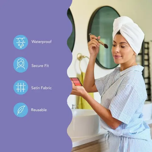 TURBIE TWIST Microfiber Hair Towel Wrap And Shower Cap Set