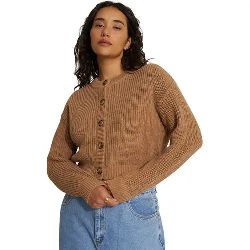 Callahan Cropped Cardigan - Camel