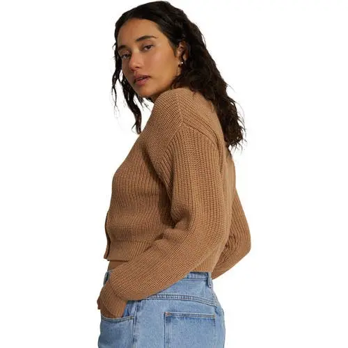 Callahan Cropped Cardigan - Camel