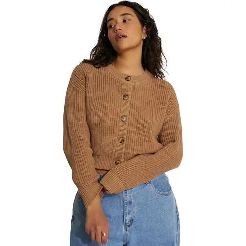 Callahan Cropped Cardigan - Camel