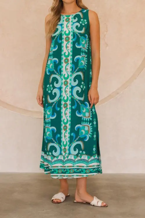LABEL OF LOVE Paisley Printed Maxi Dress
