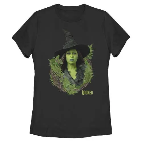 WICKED: FOR GOOD Wicked For Good Elphaba Forest Portrait Graphic T-shirt - Black