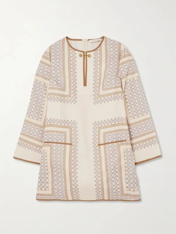 Zimmermann Printed Linen Mini Dress - Cream