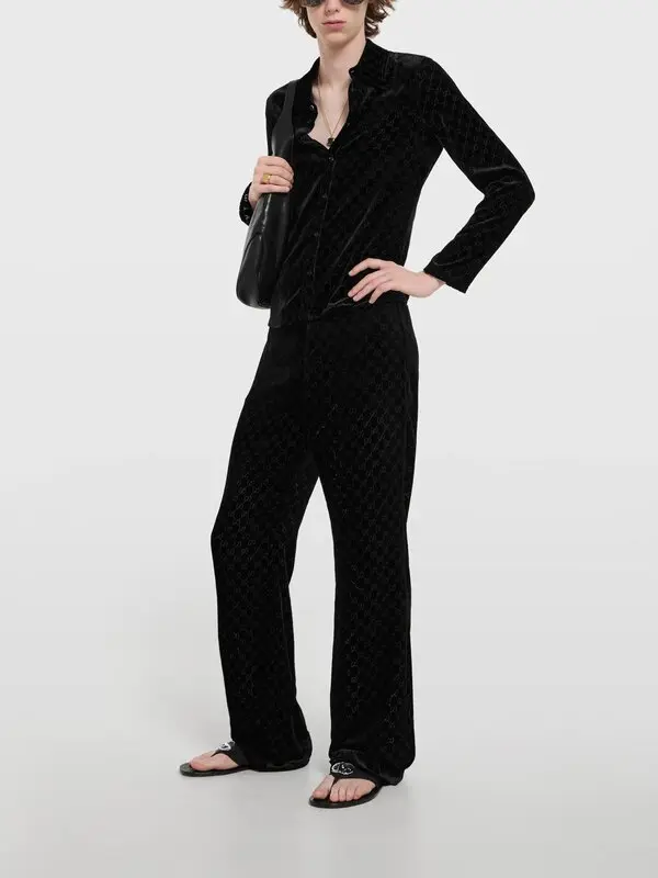 Gucci Gg Devoré Velvet Shirt - Black