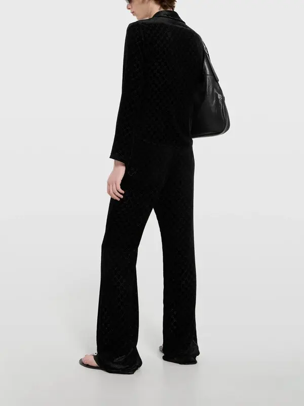 Gucci Gg Devoré Velvet Shirt - Black