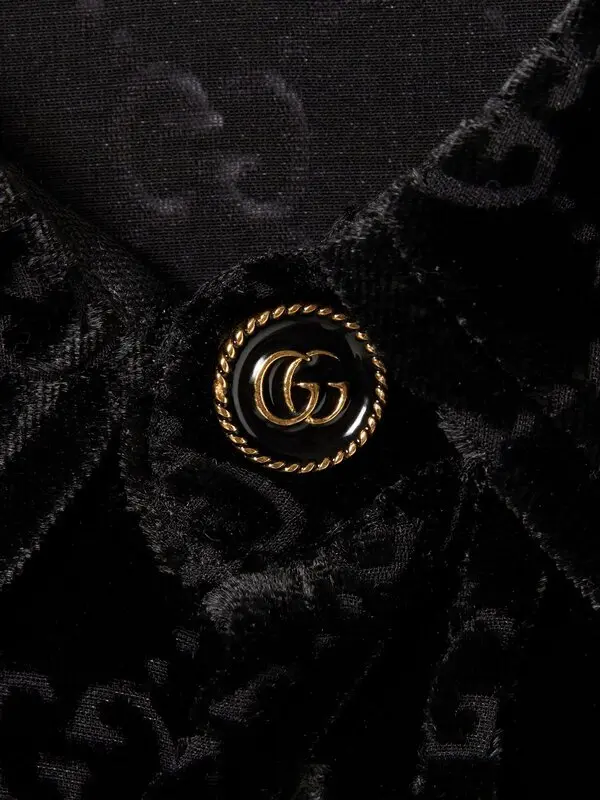 Gucci Gg Devoré Velvet Shirt - Black