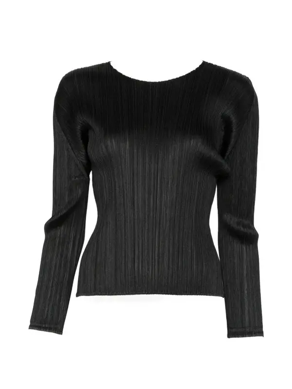 Issey Miyake Pleated Top - Black
