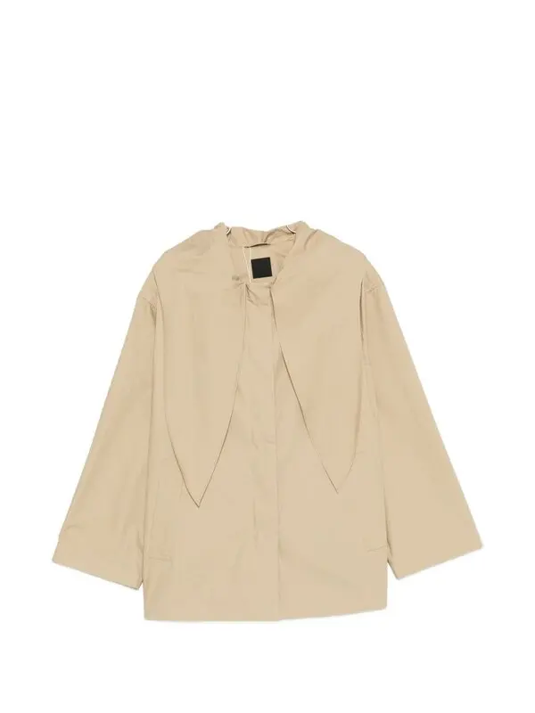 TOTEME Cotton Scarfed Blouson Jacket - Beige