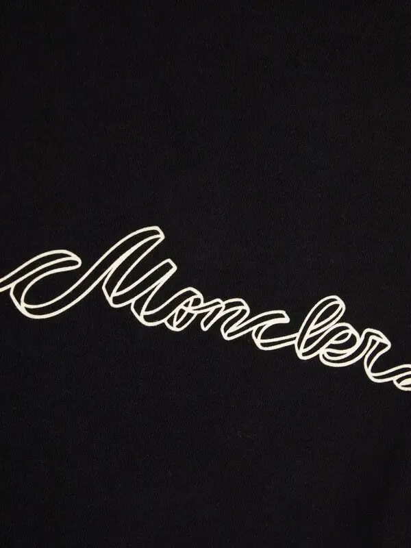 Moncler Logo Cotton T-shirt - Black