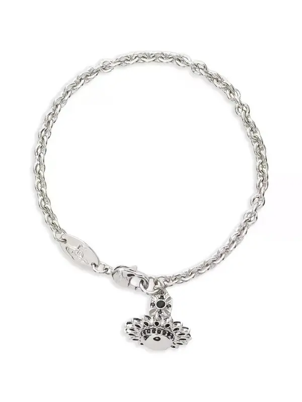 VIVIENNE WESTWOOD Rhinestone Orb Charm Bracelet - Silver