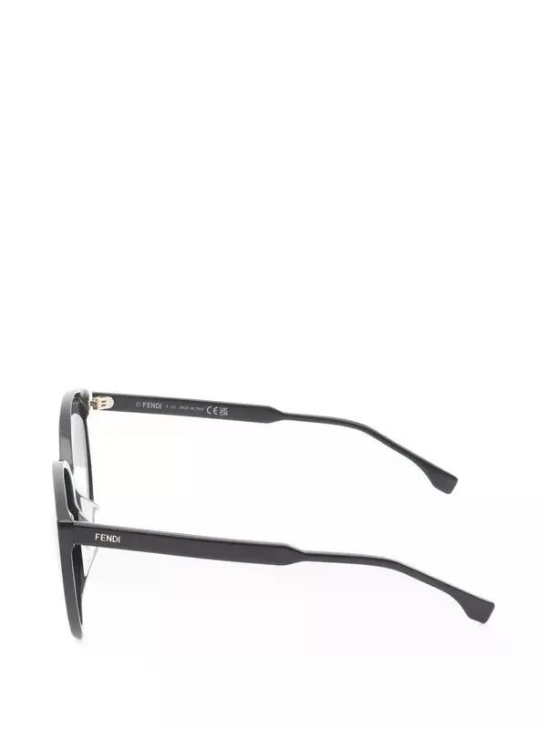 Fendi Gradient-lens Round Frame Sunglasses