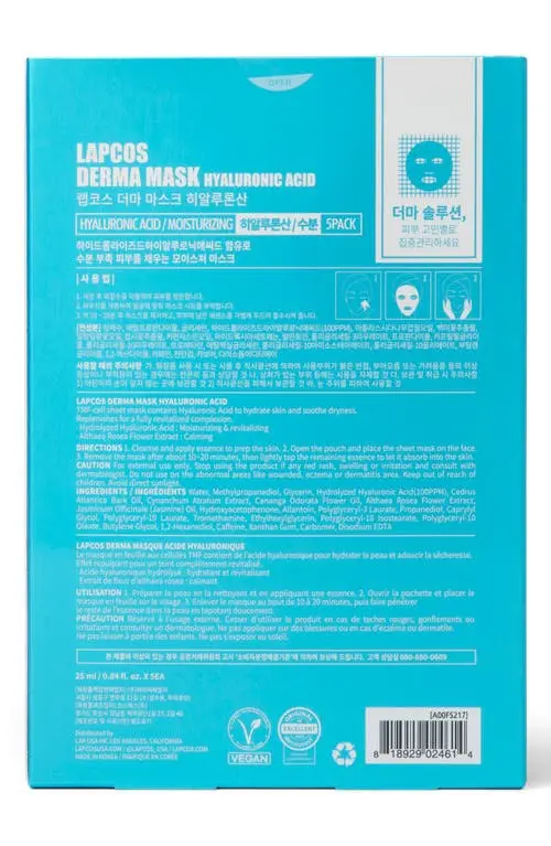 LAPCOS Derma Hyaluronic Acid Hydrating Sheet Mask