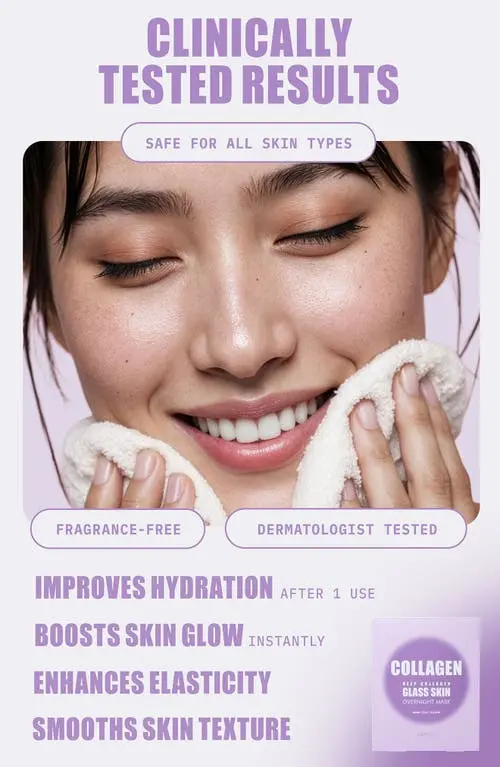 LAPCOS Deep Collagen Glass Skin Overnight Sheet Mask
