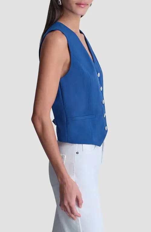 Dkny Arid Cotton Blend Pique Vest - Admiral
