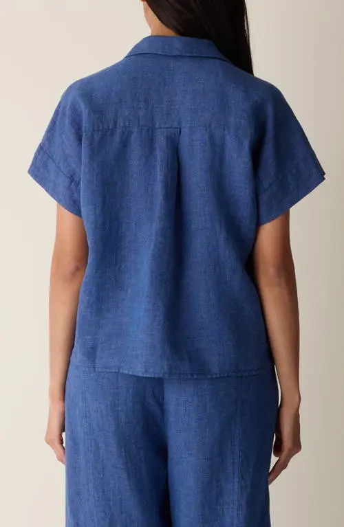 Eileen Fisher Notch Collar Organic Linen Shirt
