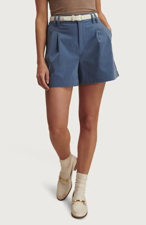 Varley Jorden Pleated Corduroy Shorts - Bijou Blue