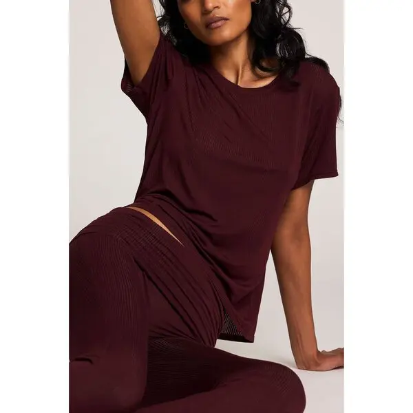 NEGATIVE UNDERWEAR Oversized Boyfriend Tee - Garnet