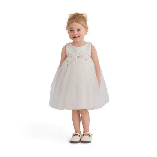 TULLEEN Ribbon Bloom Gown - White