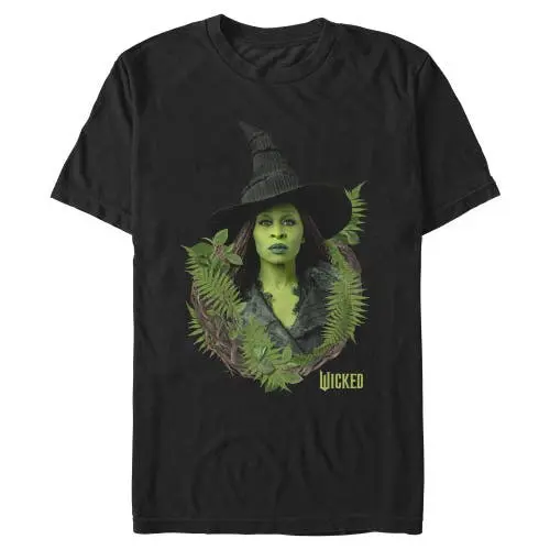 WICKED: FOR GOOD Wicked For Good Elphaba Forest Portrait Graphic T-shirt - Black