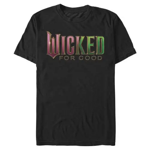 WICKED: FOR GOOD Wicked For Good Official Pink And Green Logo Graphic T-shirt - Black