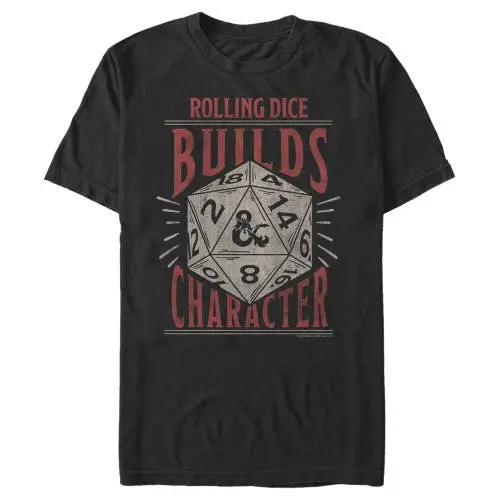 DUNGEONS & DRAGONS Rolling Dice Builds Character Graphic T-shirt