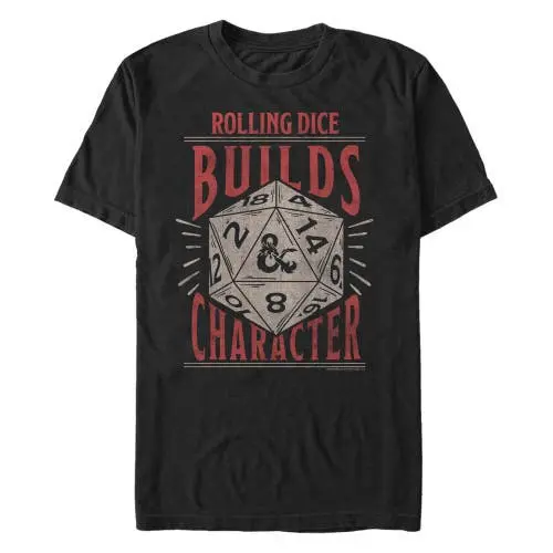 DUNGEONS & DRAGONS Rolling Dice Builds Character Graphic T-shirt