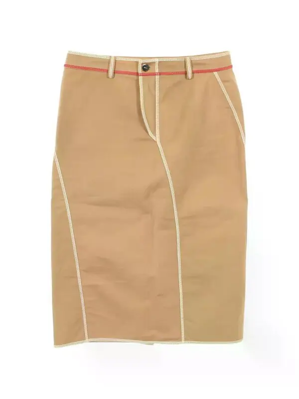 Fendi Seam-detail Midi Skirt - Neutrals