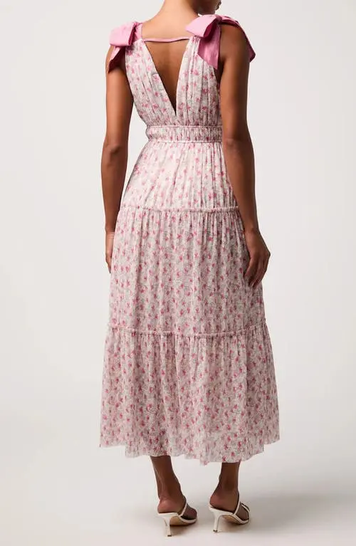 Lulus Devin Floral Tie Strap Midi Dress