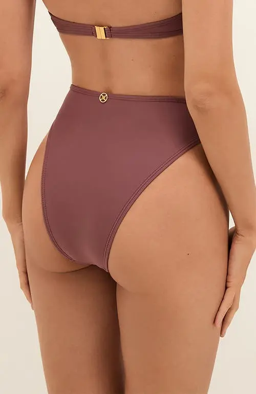 VIX PAULA HERMANNY Bessie Hardware Detail High Waist Bikini Bottoms - Purple