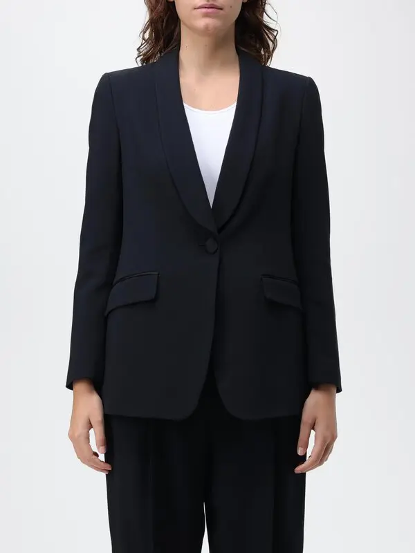 Emporio Armani Blazer In Viscose Blend - Black