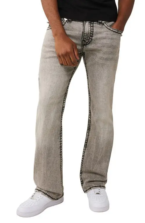 True Religion Billy Super T Flap Bootcut Jeans - Gravel Root Grey Wash