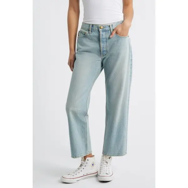 The Great. The Wayne Crop Straight Leg Jeans - Tidal Wash