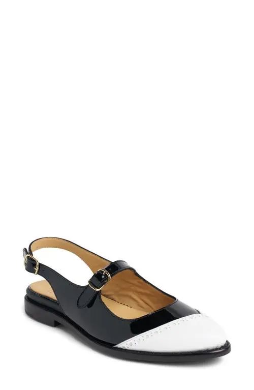 THE OFFICE OF US Miss Amelia Slingback Flat - Black/white