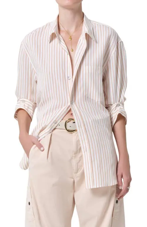 Citizens Of Humanity Kayla Stripe Relaxed Button-up Shirt - Sherbet Stripe