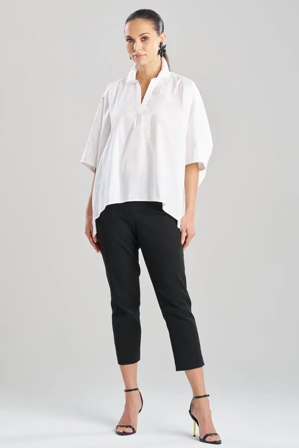 Natori Cotton Poplin Oversized Caftan Shirt