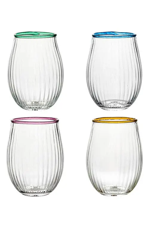 JULISKA Nell Set Of 4 Assorted Stemless Wine Glasses