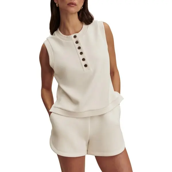 Varley Marla Button Placket Tank - Pristine