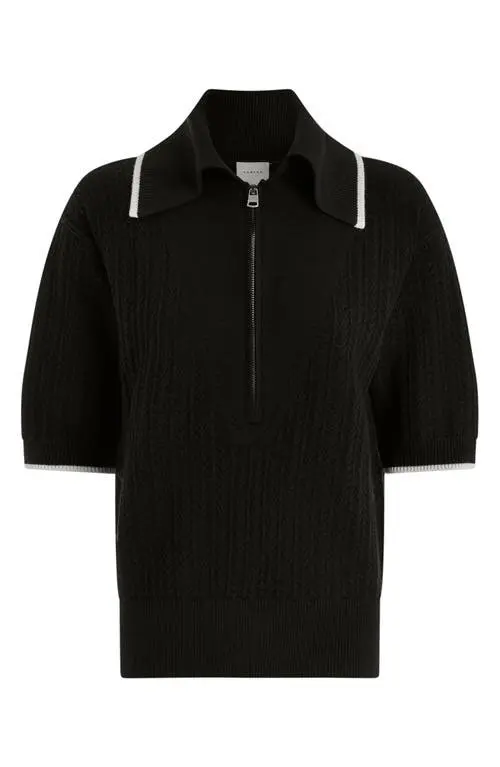 Varley Arney Half Zip Pointelle Knit Polo