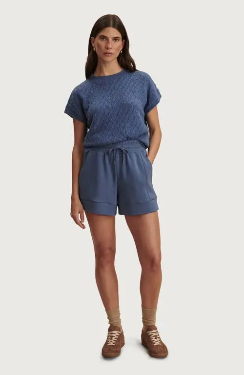 Varley Manae Textured Pointelle Cotton Blend Sweater
