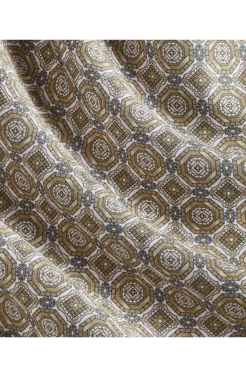 David Donahue Geometric Print Cotton Sport Shirt - Dune
