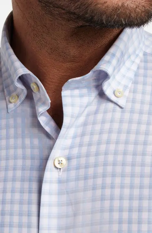 David Donahue Twill Check Cotton Sport Shirt - Pink/sky